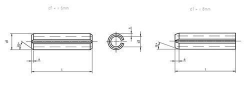 Spirol ISO 8752 M3x16 Spring Roll Pins DIN1481 Phosphate ASME(id ...